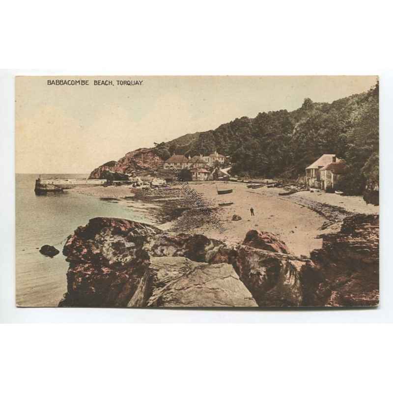 Babbacombe Beach Torquay vintage postcard