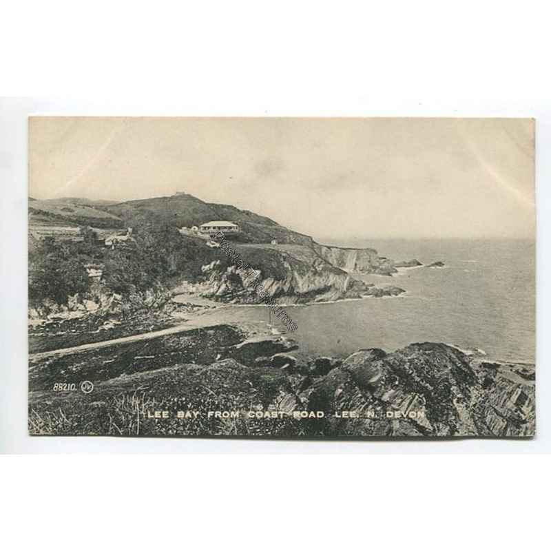 Lee Bay from Coast Road Lee North Devon vintage postcard