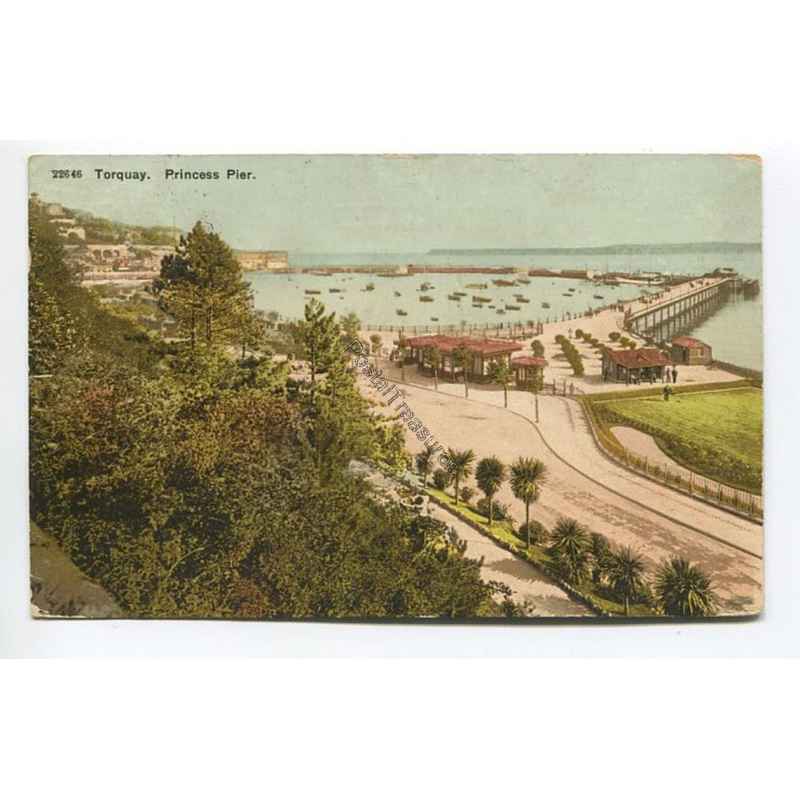 Torquay Princess Pier England vintage postcard