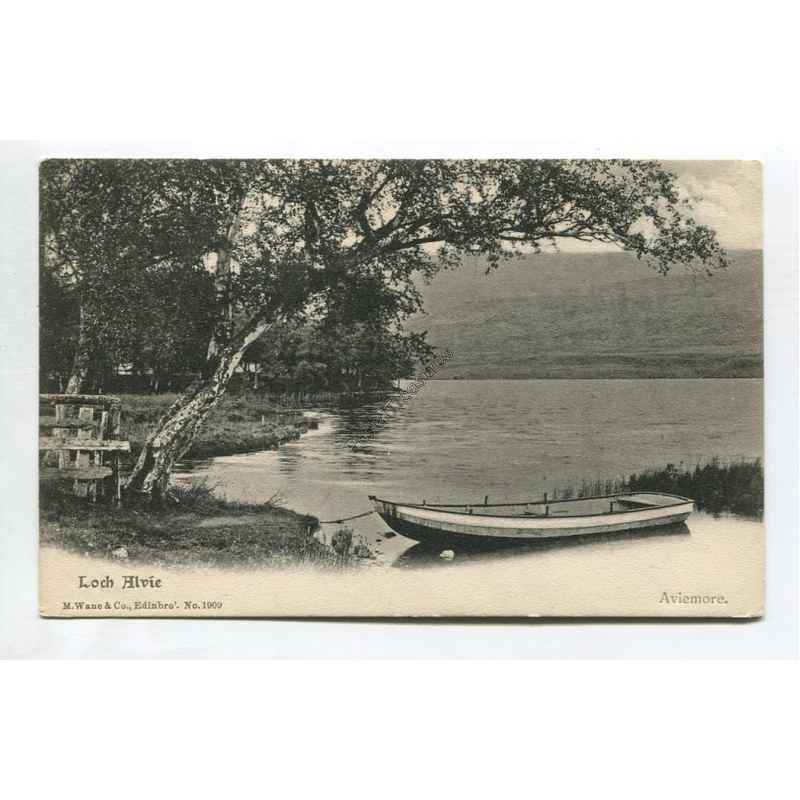 Loch Alvie vintage postcard