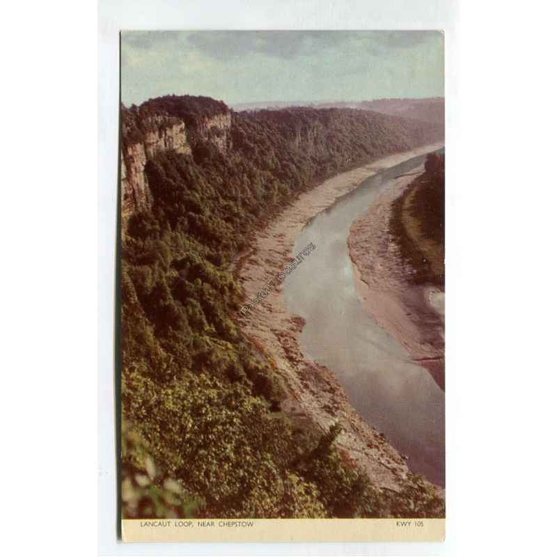 Lancaut Loop near Chepstow vintage postcard