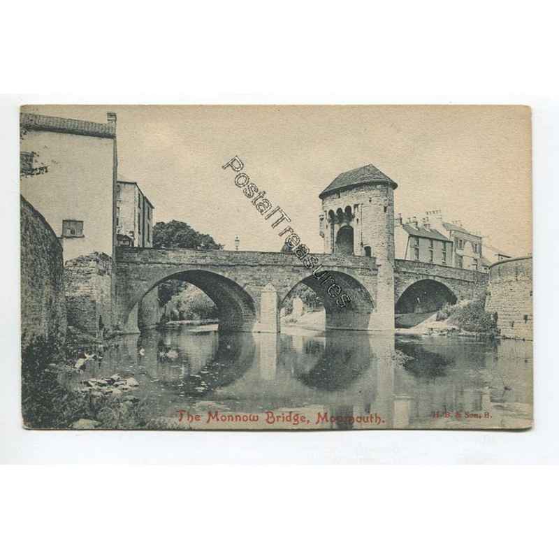 Monnow Bridge Monmouth vintage postcard