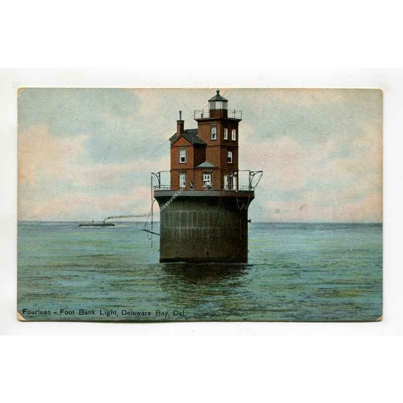Fourteen Foot Bank Light Delaware Bay postcard