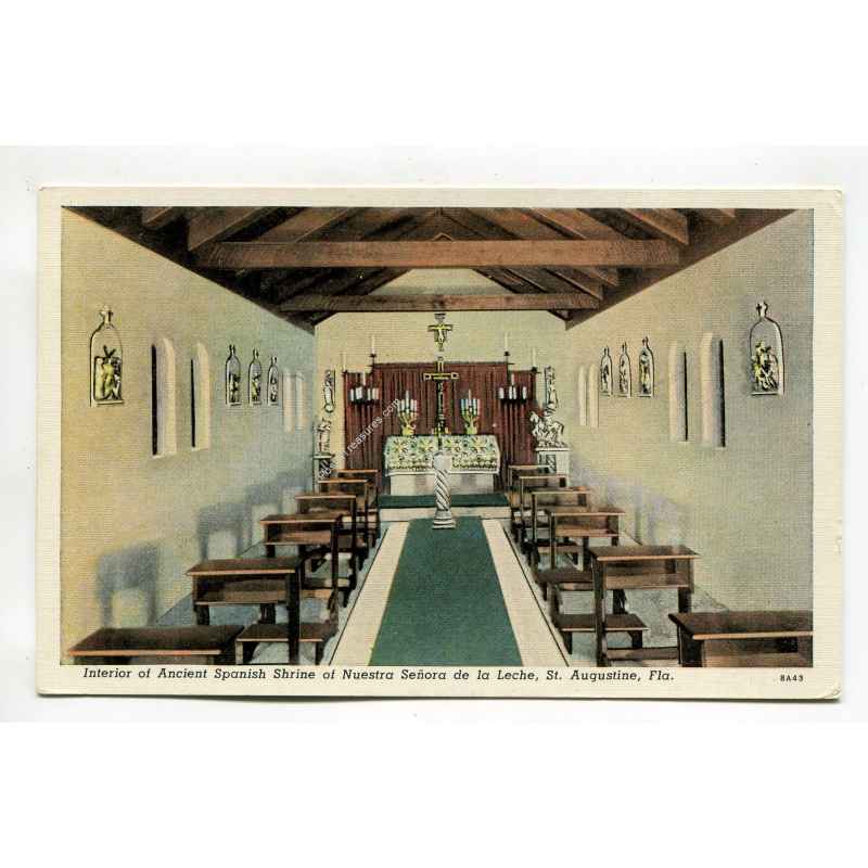 Interior of ancient Spanish Shrine of Nuestra Senora de la ...