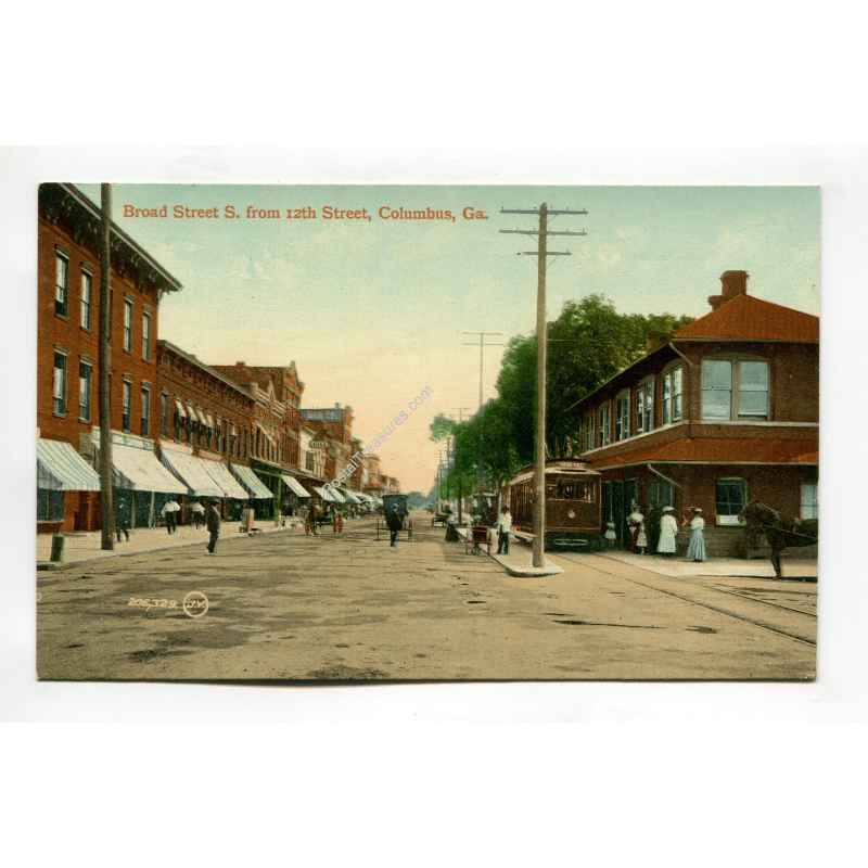 Broad Street S from 12th Street Columbus Georgia postcard