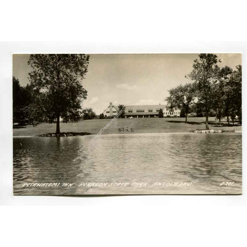Potawatomi Inn Pokagon State Park Angola Indiana postcard