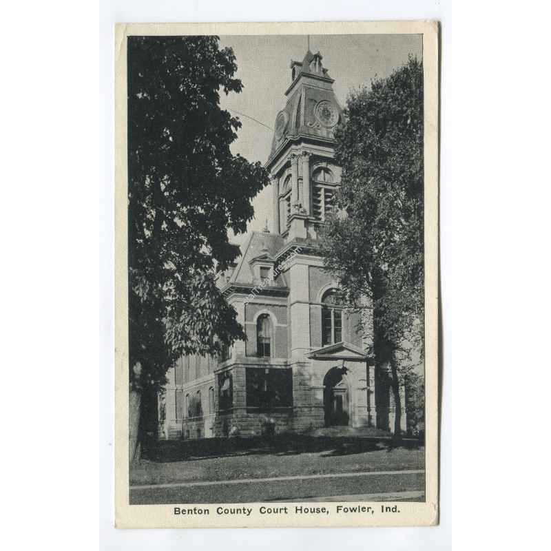 Benton County Court House Fowler Indiana postcard