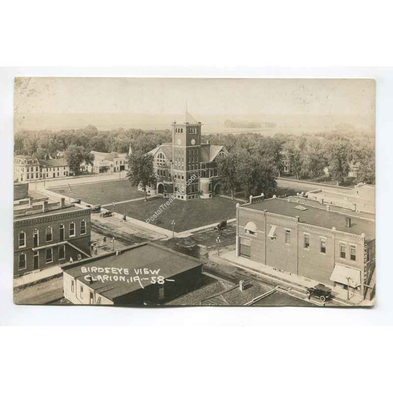 Birdseye View Clarion Iowa postcard