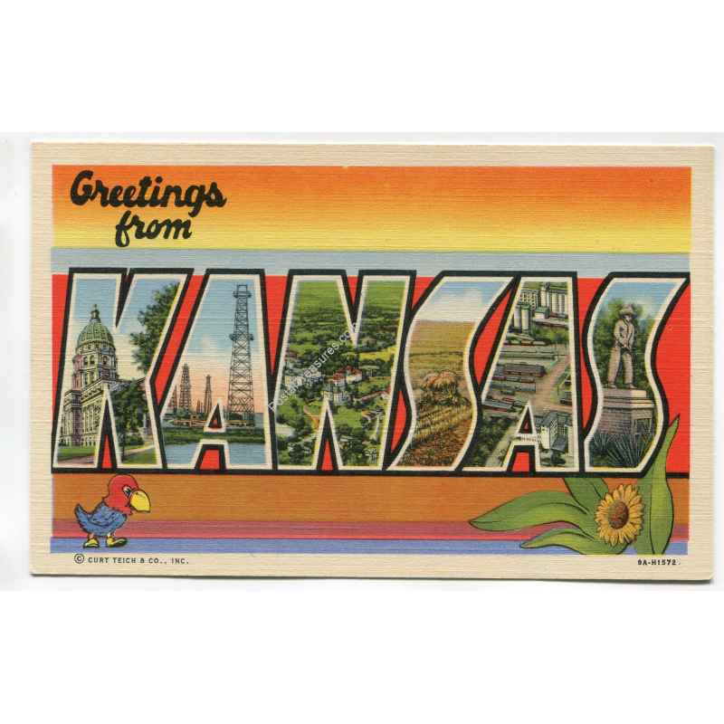 Greetings from Kansas postcard