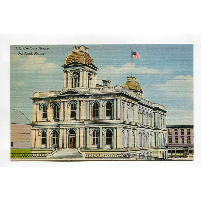 US Customs House Portland Maine postcard