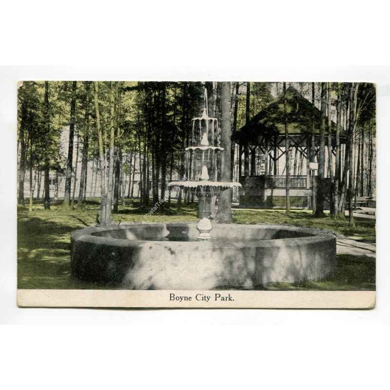 Boyne City Park vintage postcard