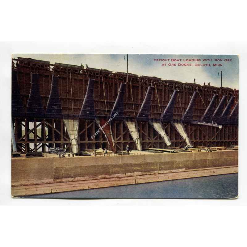 Freight Boat loading with iron ore at Ore Docks Duluth Minnesota ...