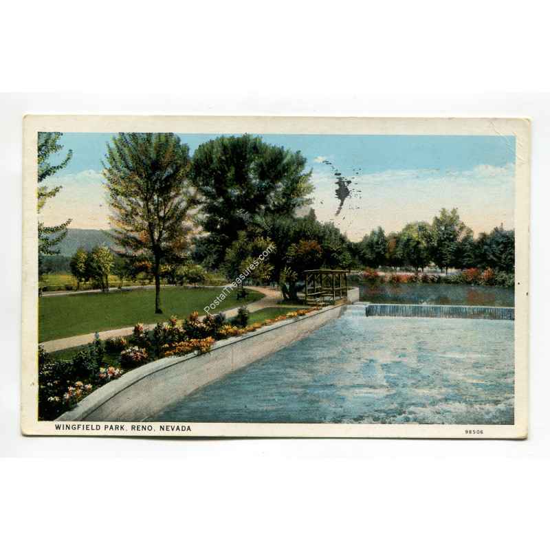 Wingfield Park Reno Nevada vintage postcard