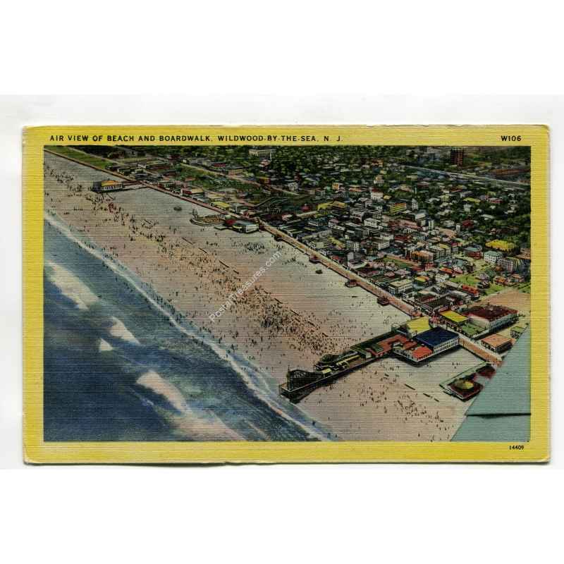 Air view of beach and boardwalk Wildwood by the Sea New Jersey ...
