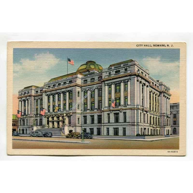City Hall Newark New Jersey vintage postcard