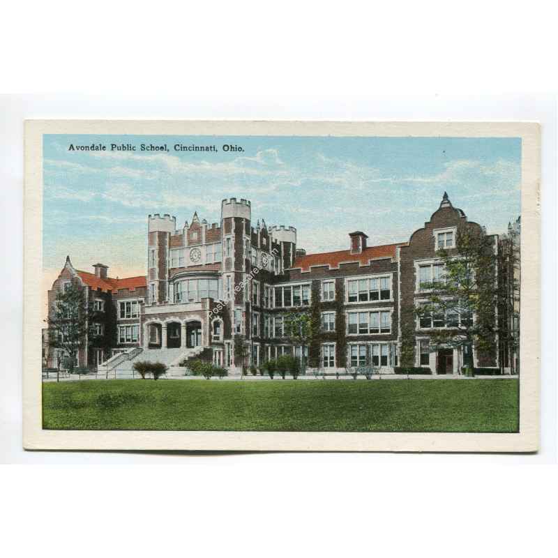 Avondale Public School Cincinnati Ohio vintage postcard