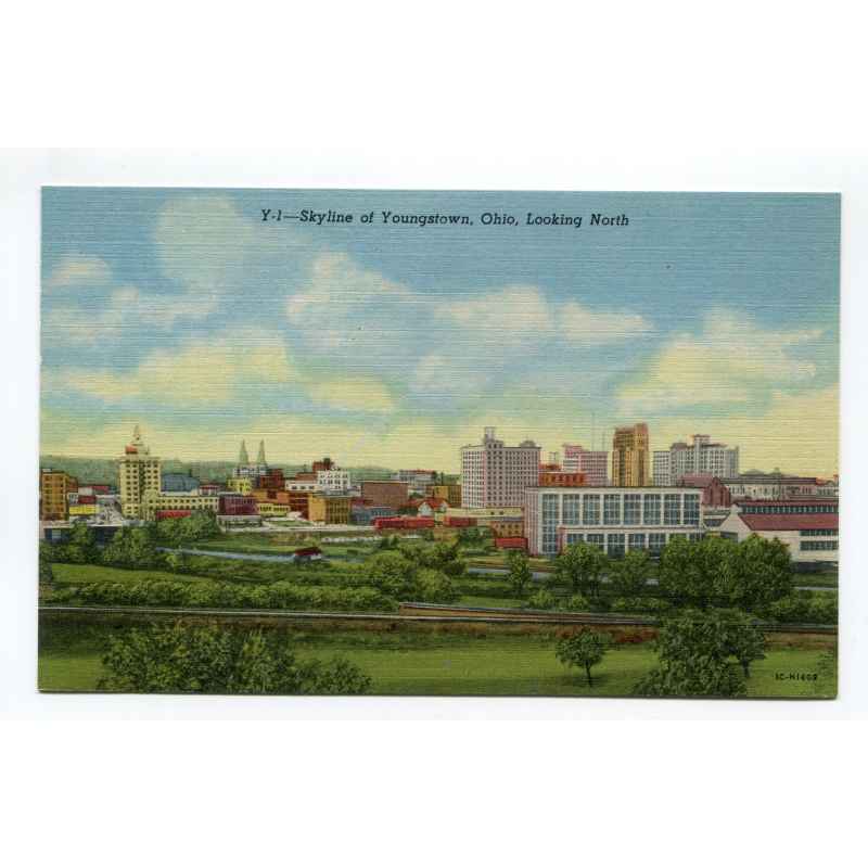 Skyline of Youngstown Looking North Ohio postcard