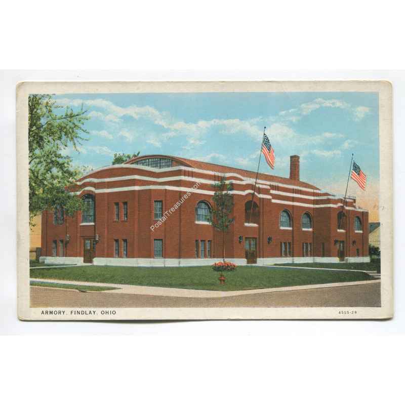 Armory Findlay Ohio vintage postcard