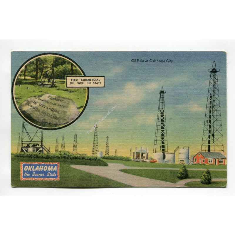 Oil Field at Oklahoma City first Commercial Oil Well in State ...