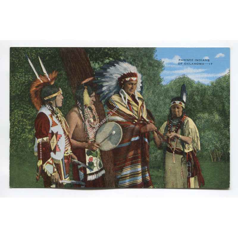 Pawnee Indians of Oklahoma vintage postcard