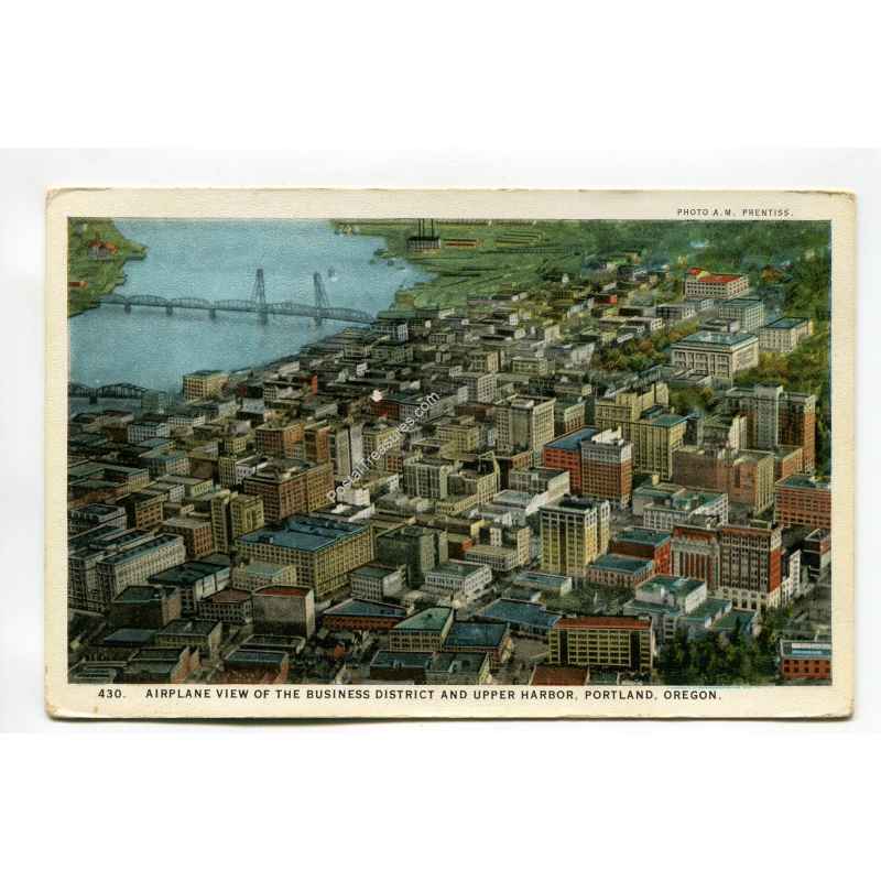 Airplane view of the Business District and Upper Harbor Portland ...