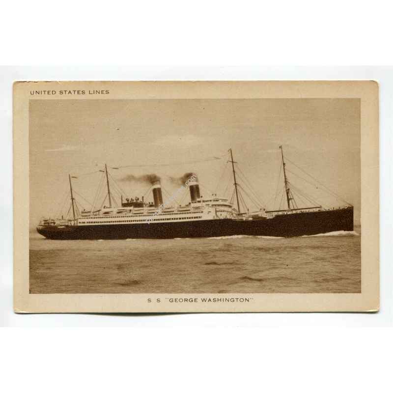 SS George Washington United States Line postcard