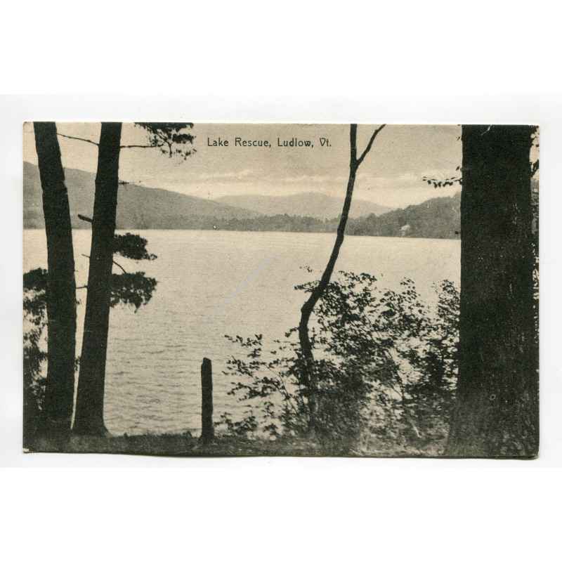 Lake Rescue Ludlow Vermont vintage postcard