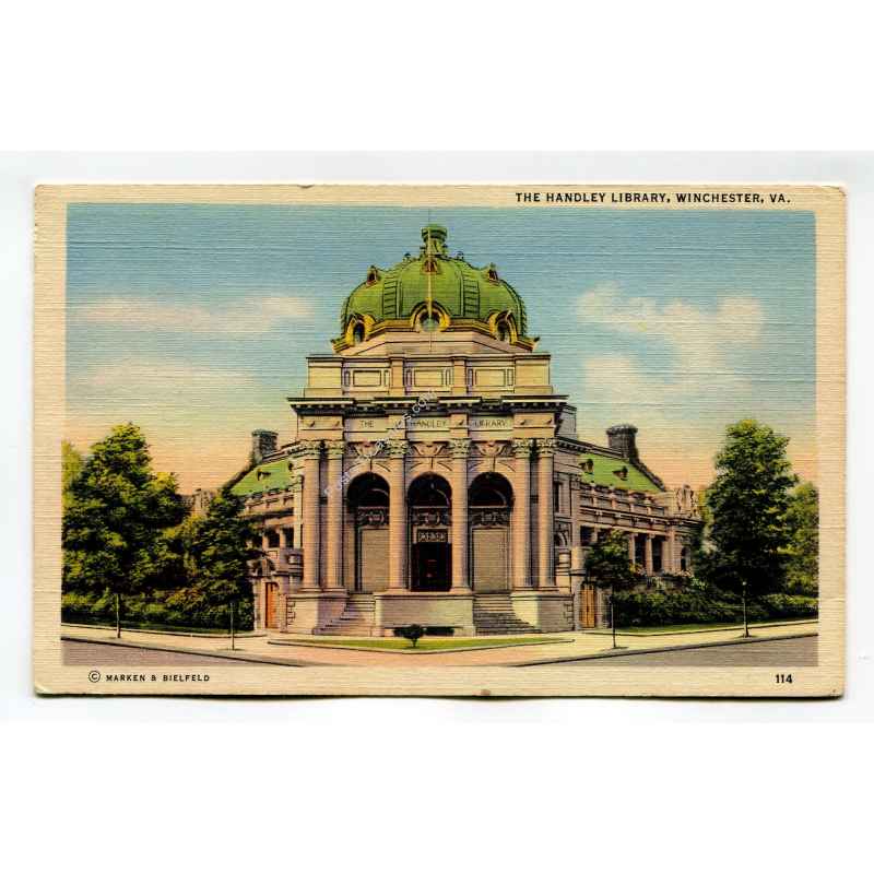 Handley Library Winchester Virginia postcard