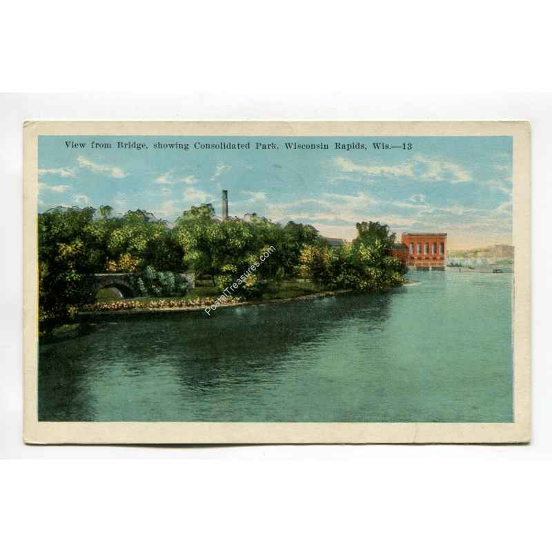 View from bridge showing Consolidated Park Wisconsin Rapids ...